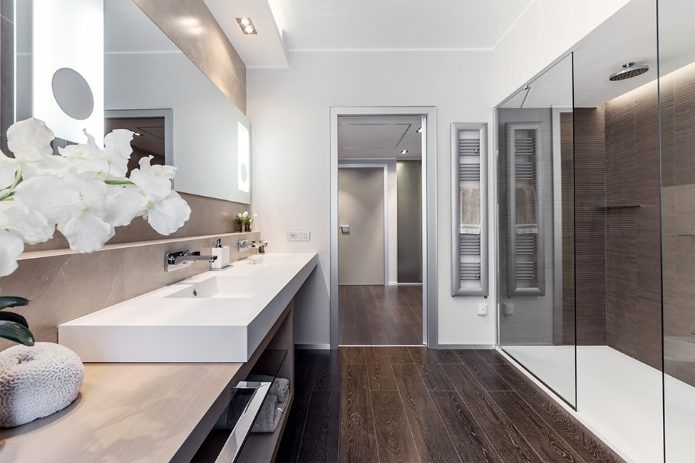 Spa badkamer met natuurlijke kleuren - Badkamers voorbeelden